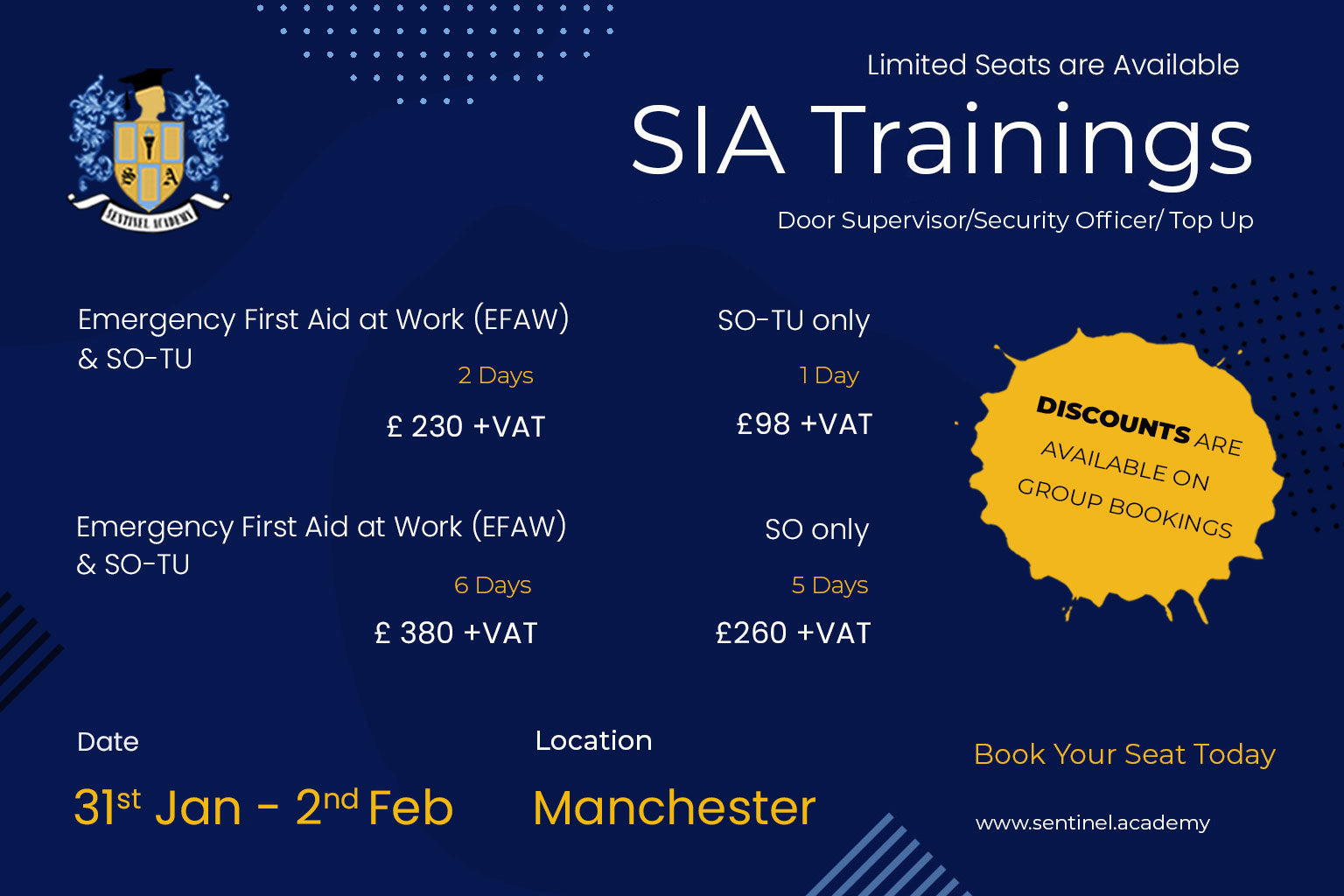 SIA Security Courses - Health and Safety Courses | Sentinel