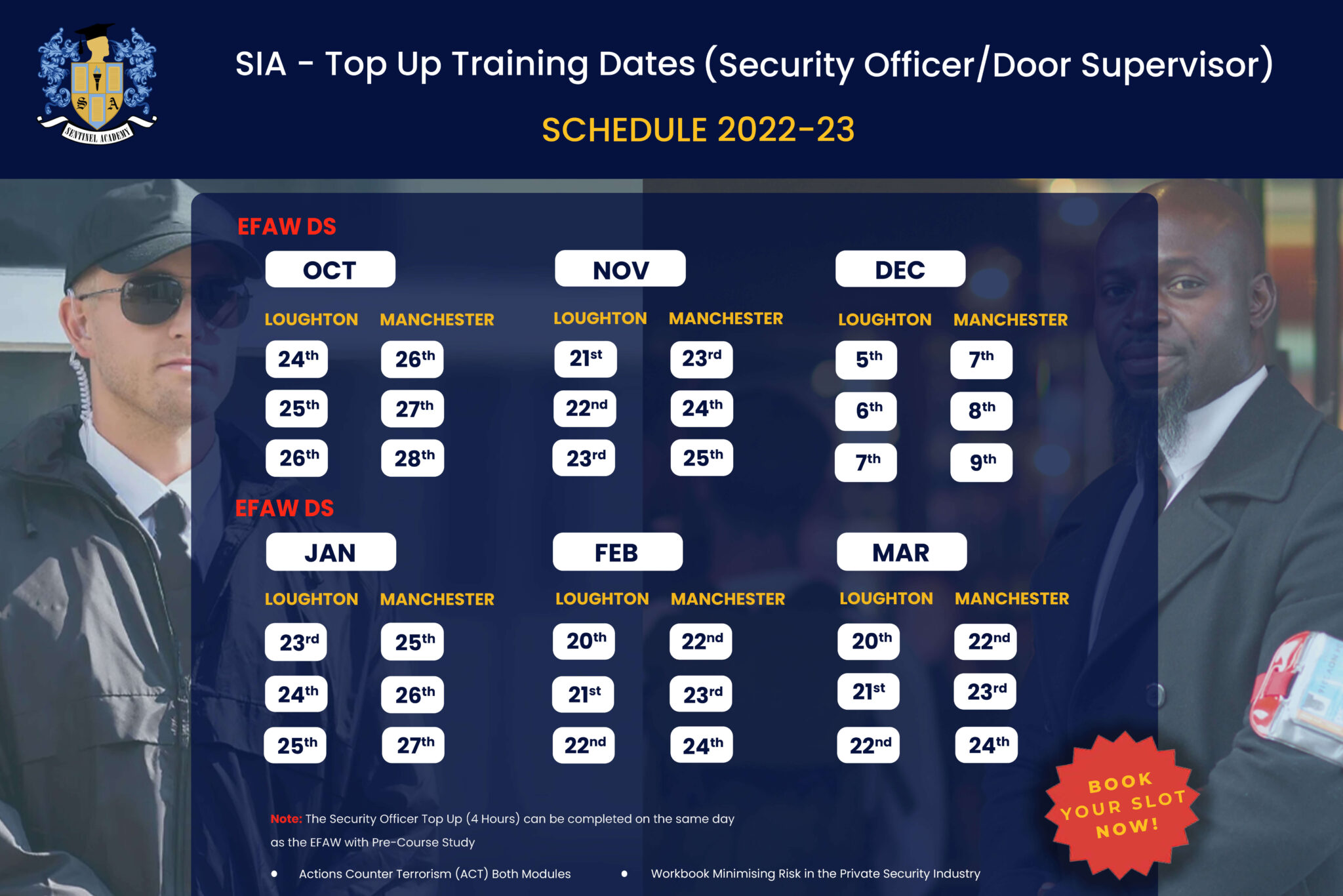 SIA Security Courses | Health and Safety Courses - Sentinel